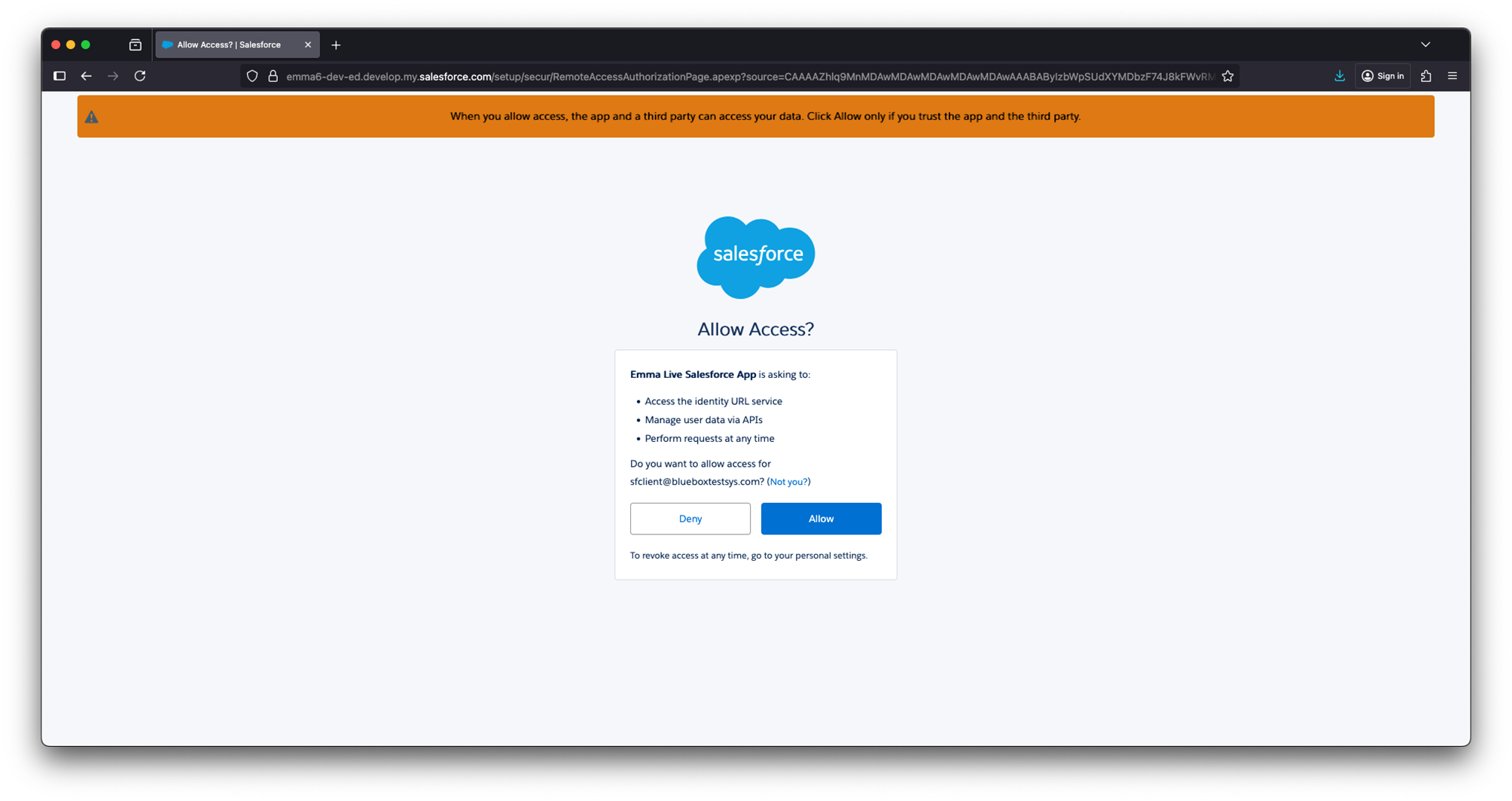 Salesforce integration set up