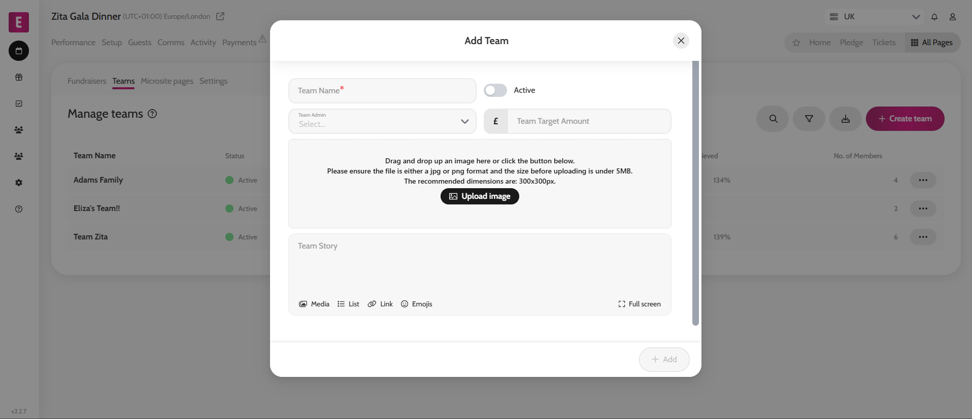 Individual Giving - Teams