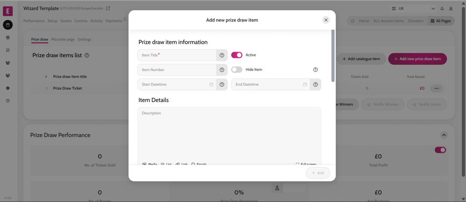 Creating a raffle/prize draw